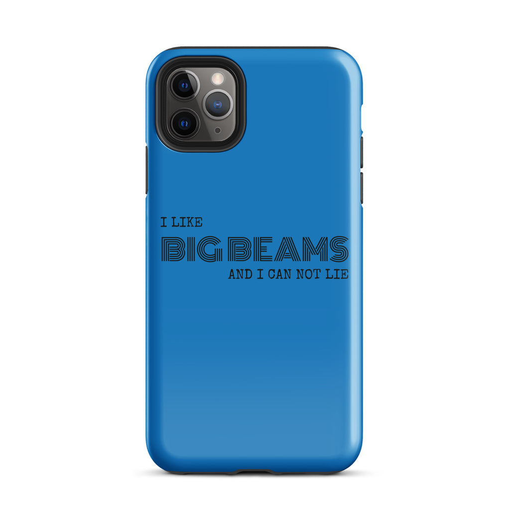 "I LIKE BIG BEAMS" Tough Case for iPhone® in navy with black logo ...